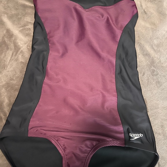 Speedo | Swim | Speedo Black And Purple One Piece Swimsuit Sleek Design ...